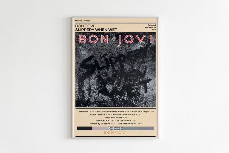 Bon Jovi Poster for Home Decor Gift | Slippery When Wet Poster for Home ...