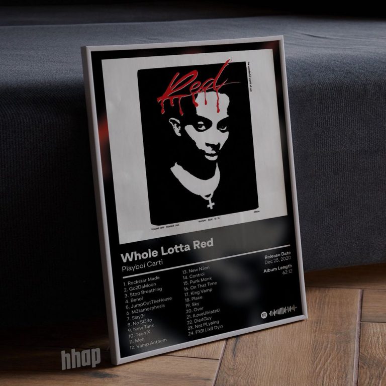 Playboi Carti - Whole Lotta Red - Album Poster for Home Decor Gift ...