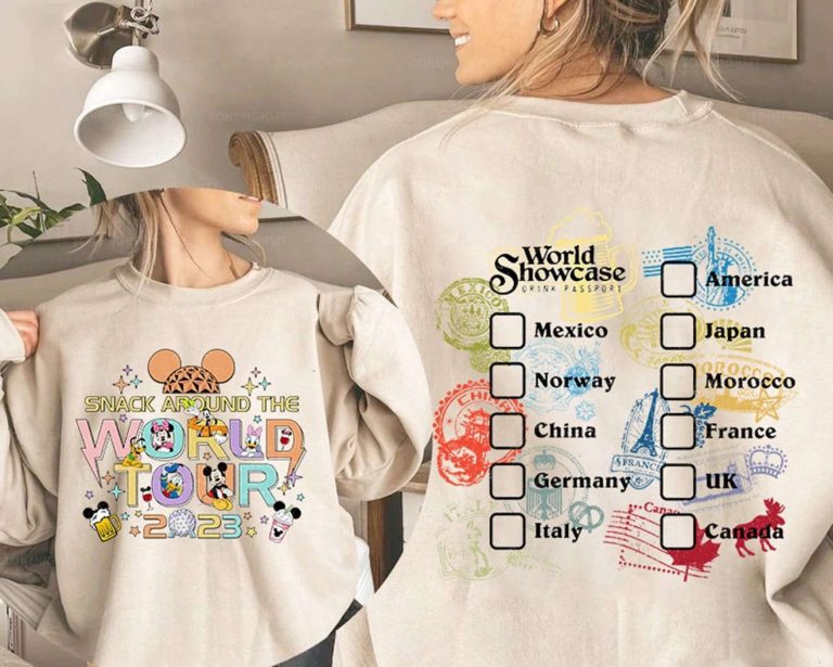 Epcot Snack Around the World & Drink Tour Shirt - World Tour 2023 - Teeneon